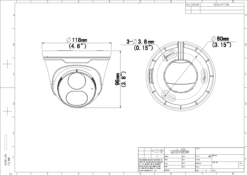 IPC3A3L-FW-APF28-V1-DT 300万标准型双光海螺半球网络摄像机 - 宇视科技